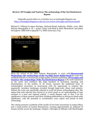Review: Of troughs and tuyères: the archaeology of the N5 Charlestown ...