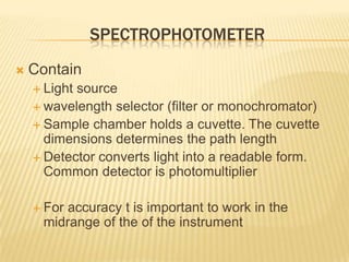 Chaprter 23 spectrophotometer | PPTX | Chemistry | Science