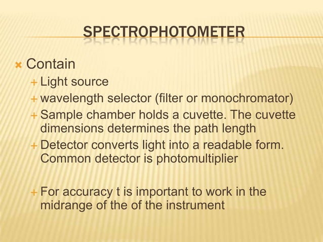 Chaprter 23 spectrophotometer | PPTX | Chemistry | Science