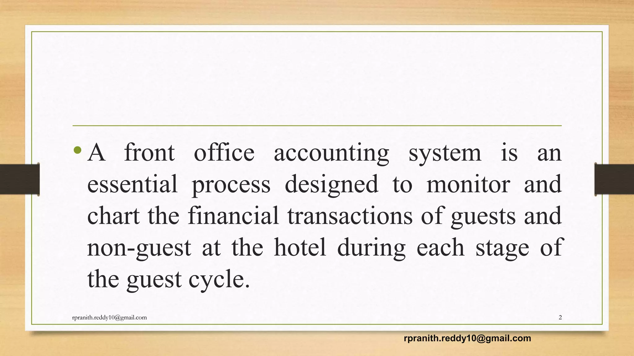 Front Office Accounting | PPTX