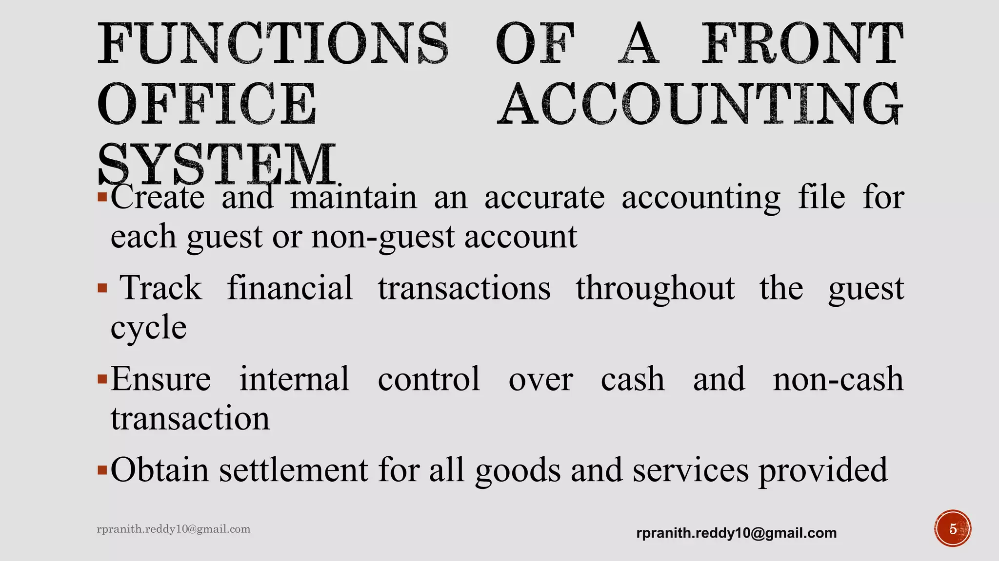 Front Office Accounting | PPTX