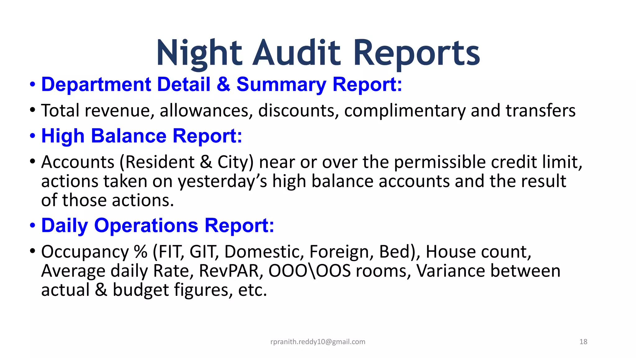 Night Audit | PPTX