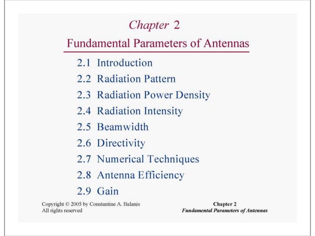 FUNDAMENTAL PARAMETERS OF ANTENNA | PPT | Physics | Science