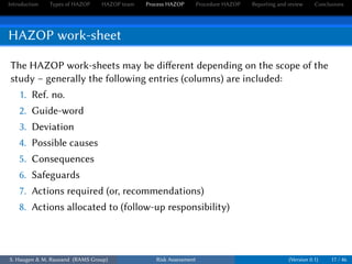 Risk assessment and management with -hazop | PDF