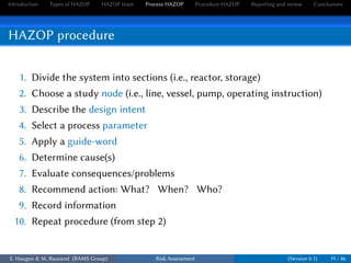 Risk assessment and management with -hazop | PDF