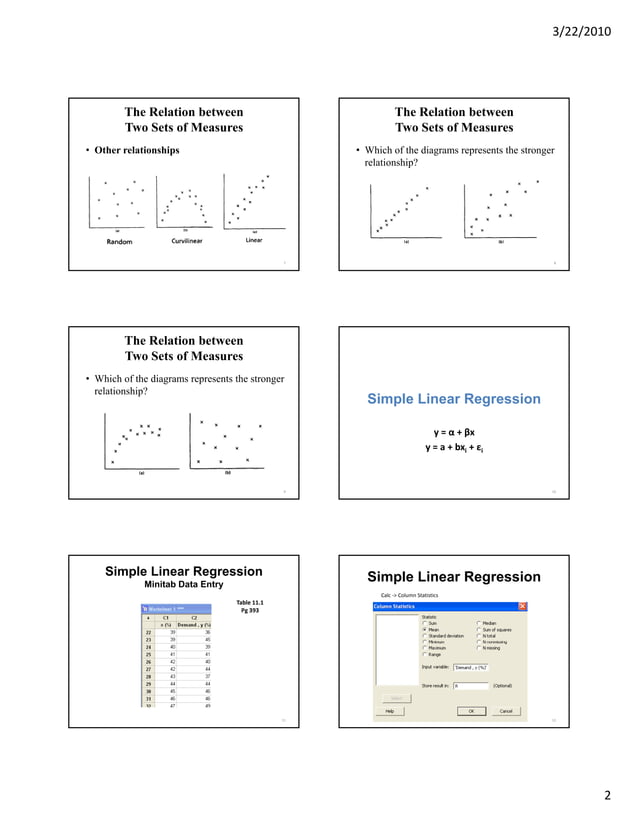 Chapt 11 & 12 linear & multiple regression minitab | PDF