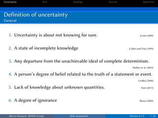 Risk Assessment -Uncertainty and Sensitivity | PDF
