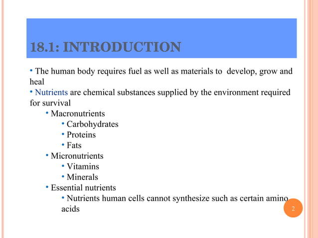 Chapt18 nutrition and metabolism | PPT | Chemistry | Science