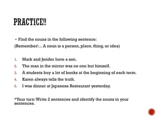 Part of Speech, noun, adjective, pronoun | PPT