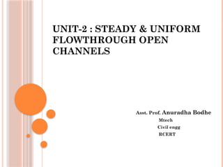 chapt 2.pptx STEADY AND UNIFORM FLOW THROUGH OPEN CHANNELS | PPTX