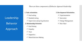Leadership Style and Theories or Approaches | PPT
