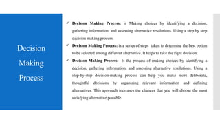 Management and Decision making and Types of Decisions | PPTX
