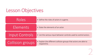 Chapt 3 role of actors | PPTX | Computer Animation | Computer Software and Applications