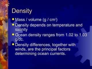 Chapt 6 water & ocean structure | PPT