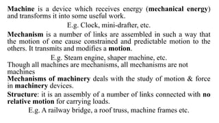 mechanism of machinery | PPTX