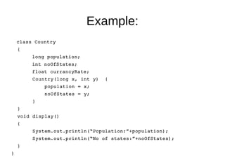Chapter 02: Classes Objects and Methods Java by Tushar B Kute | PPT