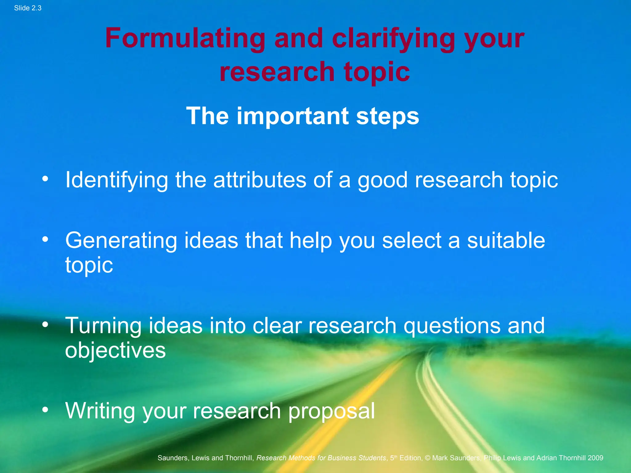 Chapter- 02.ppt formatting and clarifying research topic | PPT
