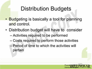 Physical Distribution process (Distribution Budgets) | PDF | Retail ...
