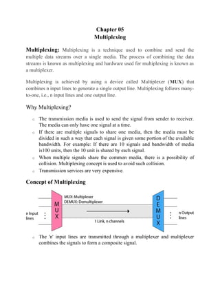 Chapter-05- Multiplexing , Advantages of Multiplexing | PDF