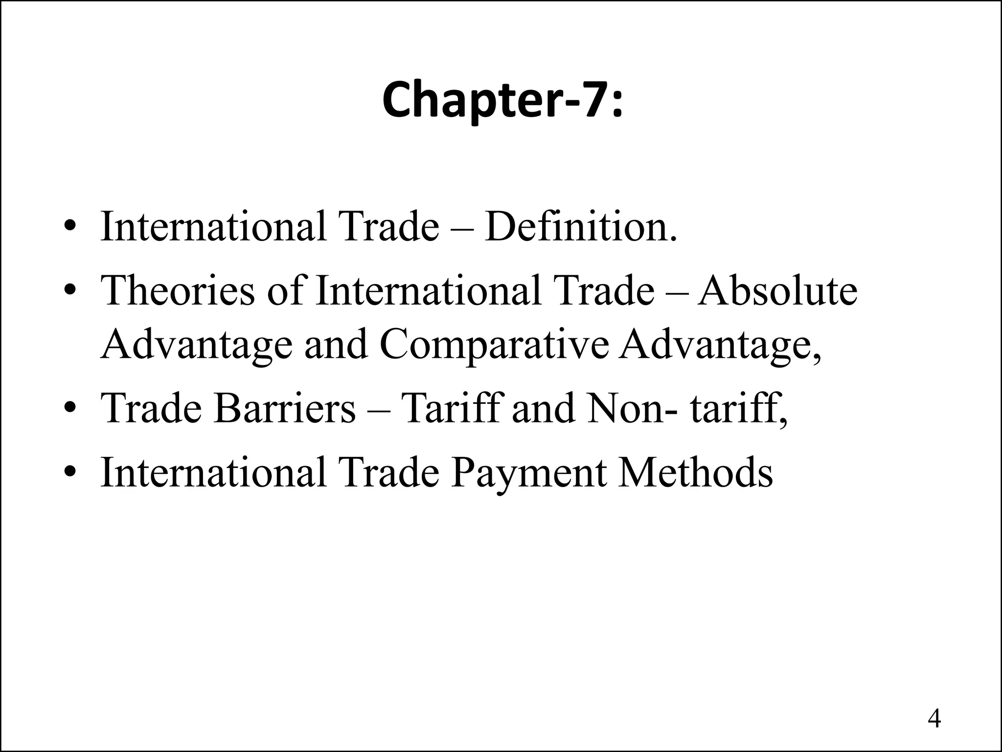 International trade, theory, trade barriers, international trade payment methods | PPT