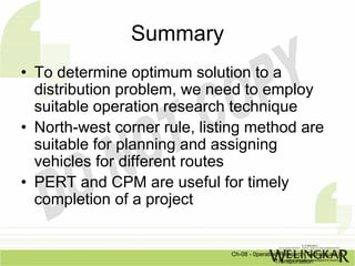 Operation Research Technique in Transportation | PPT