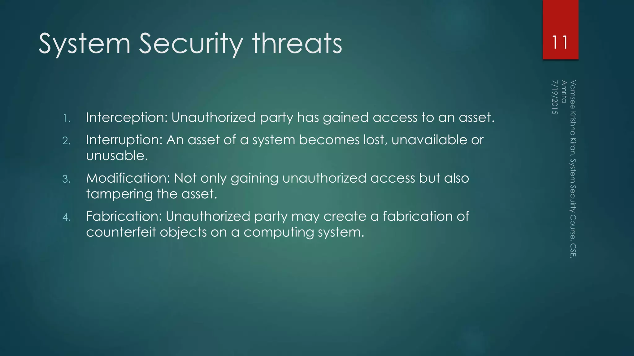 System Security-Chapter 1 | PPTX