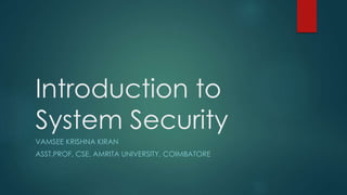 System Security-Chapter 1 | PPTX | Operating Systems | Computer ...