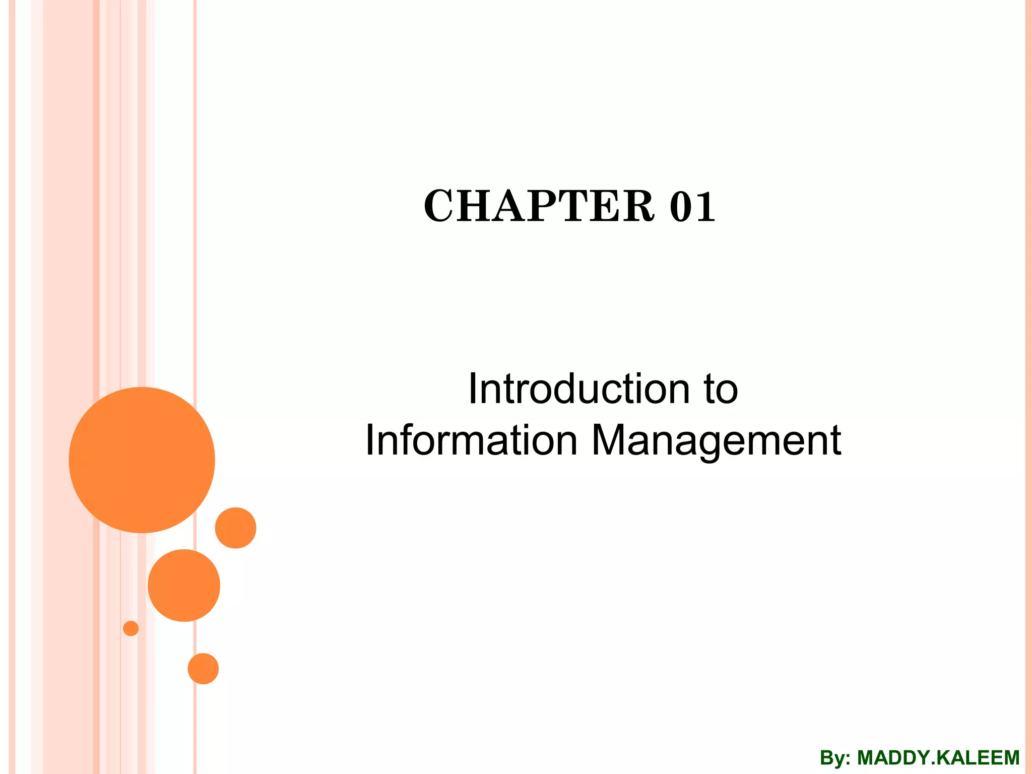 Introduction to Information Management Chapter 1 | PPT