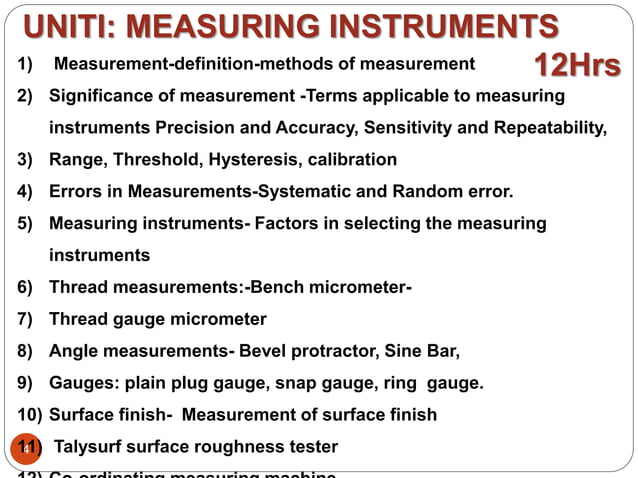 Chapter-1_Mechanical Measurement and Metrology | PPTX