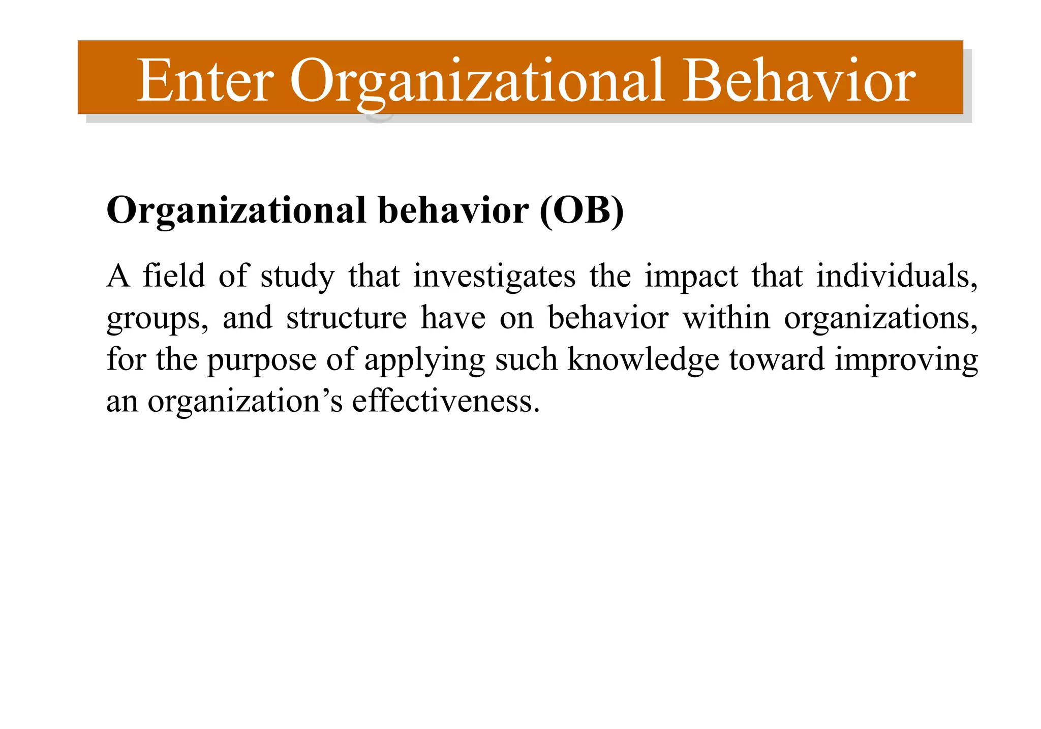Organizational Behavior | PPT
