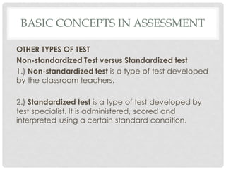 Basic Concepts in Assessment in Learning | PDF