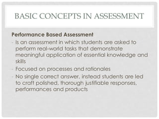 Basic Concepts in Assessment in Learning | PDF
