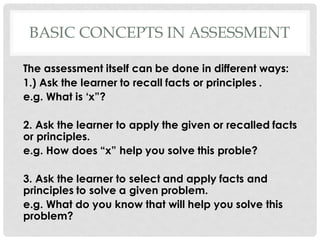 Basic Concepts in Assessment in Learning | PDF