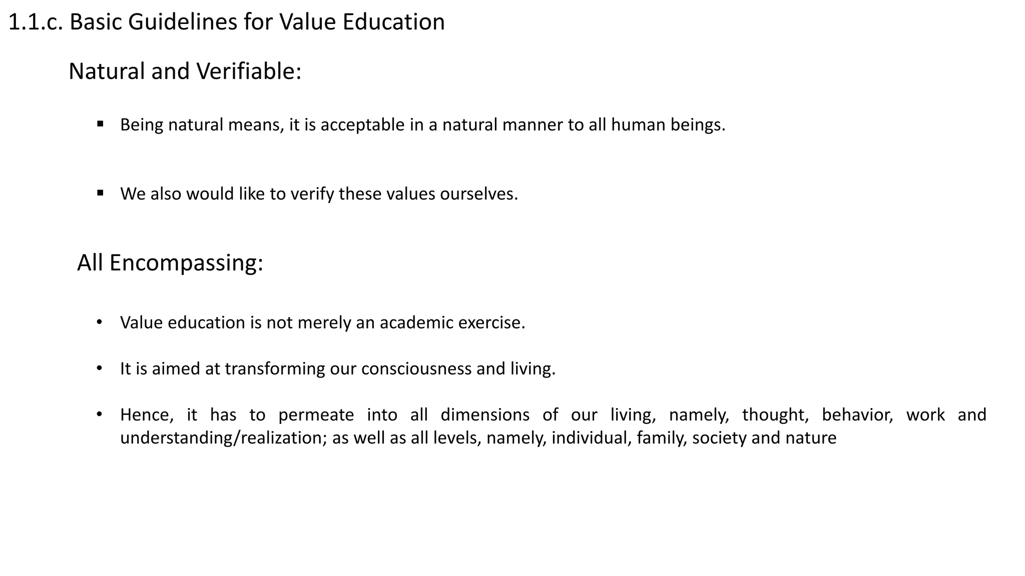 UNIVERSAL HUMAN VALUES - INTRODUCTION TO VALUE EDUCATION | PPTX