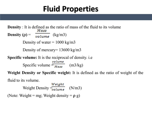 Fluid mechanics fluid properties and characteristics | PPTX