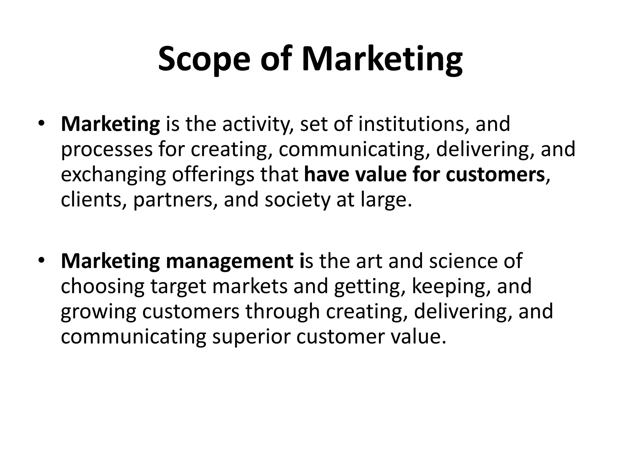 Scope of Marketing and types of demands slides | PPT