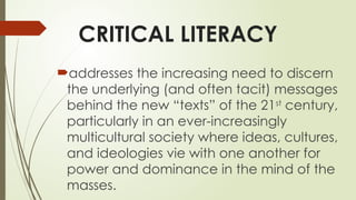 INTRODUCTION TO 21ST CENTURY LITERACIES1 | PPTX