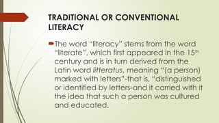 INTRODUCTION TO 21ST CENTURY LITERACIES1 | PPTX