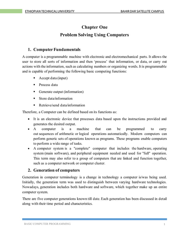 Problem Solving Using Computers FOR any dep't | PDF