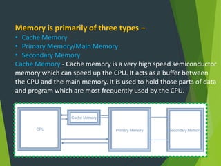 CBSE Informatics Practices Chapter-11 Basic Computer Organization | PPTX
