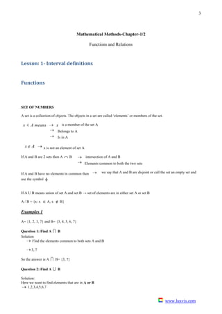 Chapter 1 Functions Relations V3 | PDF