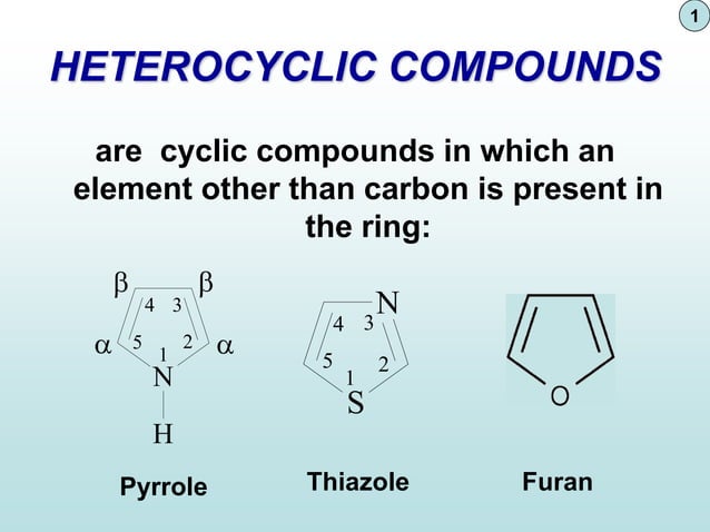 Chapter-1-Heterocyclic compounds.ppt-nomenclature | PPT