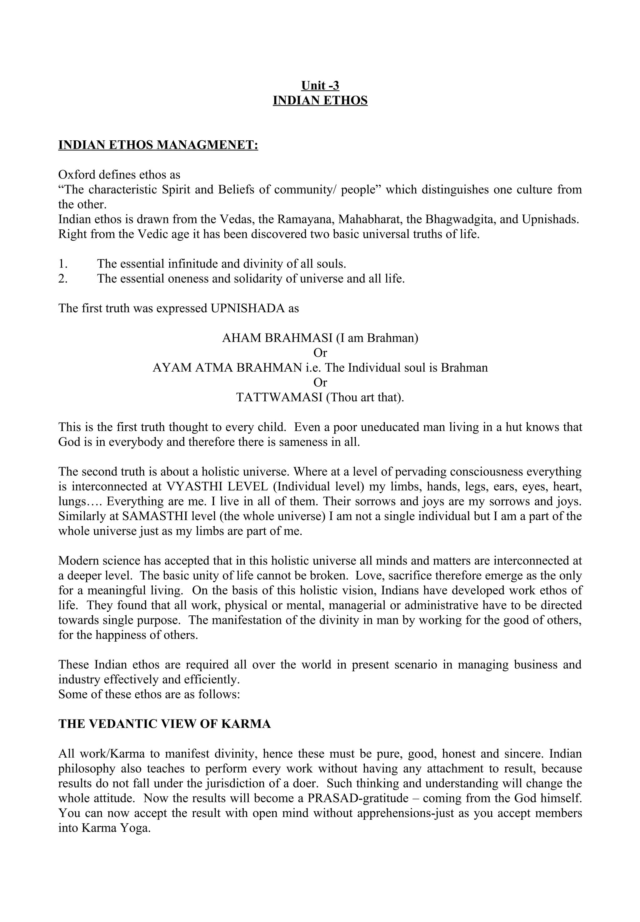 Chapter 1-indian-ethos | DOC