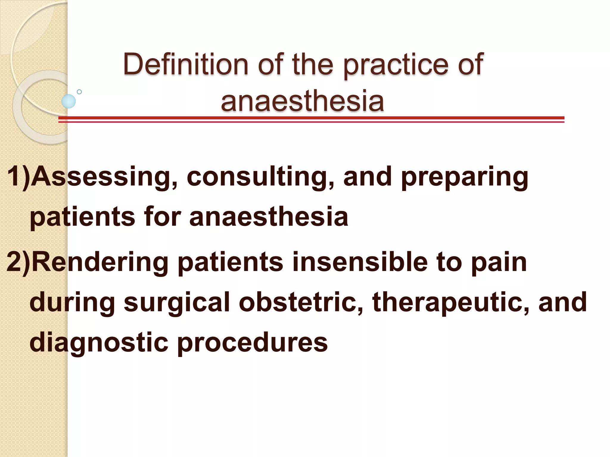 Chapter 1-intro duction of anesthesia | PPTX | Brain and Nervous System ...