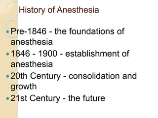 Chapter 1-intro duction of anesthesia | PPTX