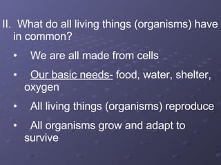 Chapter 1 Living Organisms | PPT