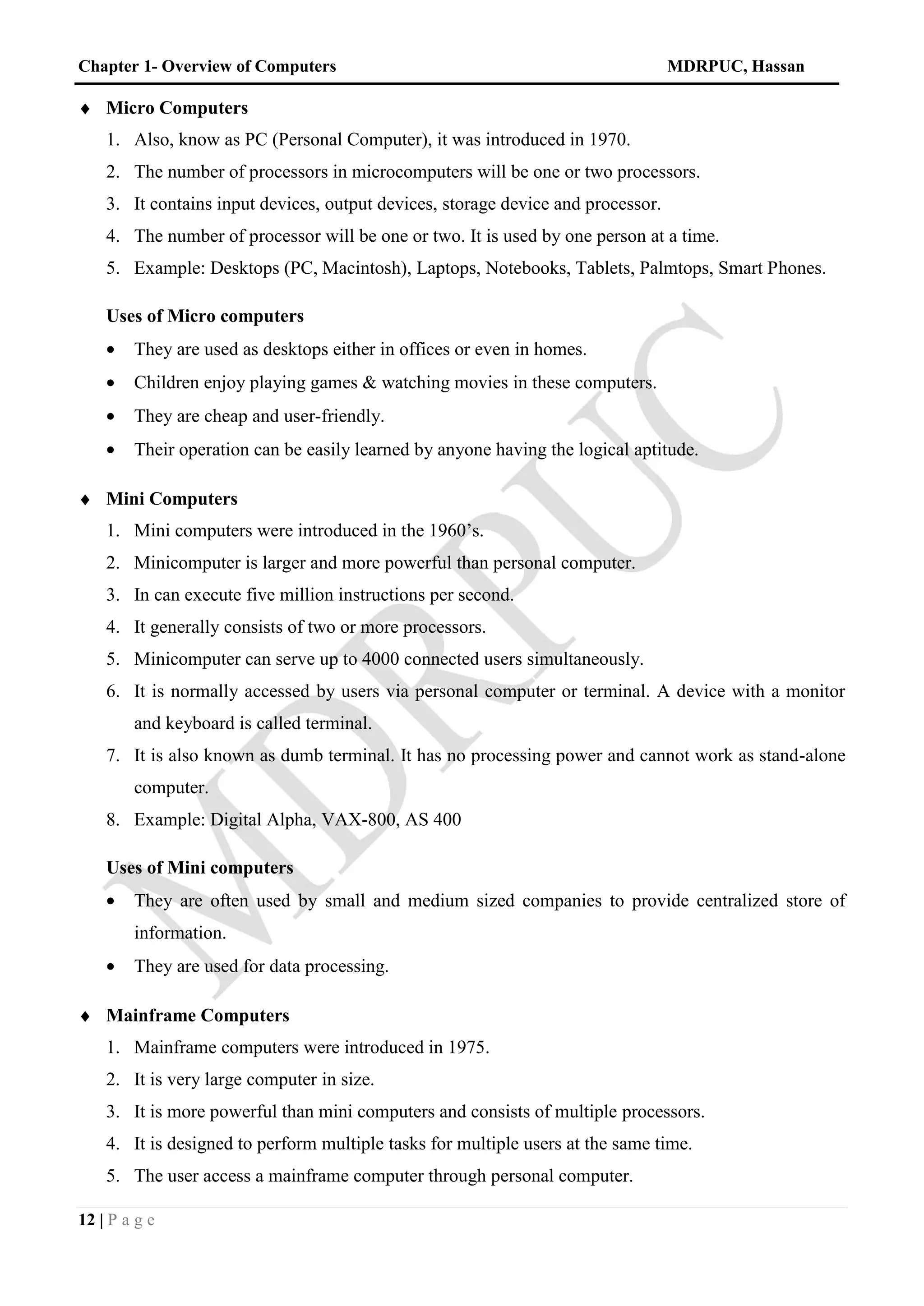 chapter-1-overview-of-computer. for your reference | PDF | Free Download