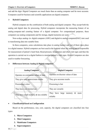 chapter-1-overview-of-computer. for your reference | PDF