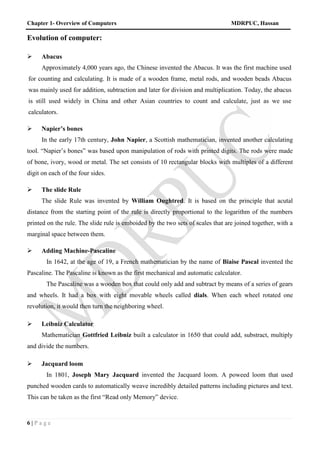 chapter-1-overview-of-computer. for your reference | PDF | Free Download