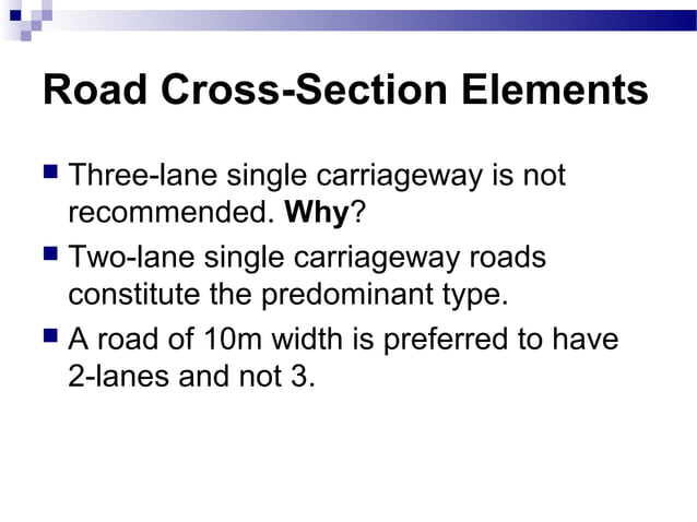 Chapter 1-road-cross-section-elements | PPT | Auto Safety | Automotive